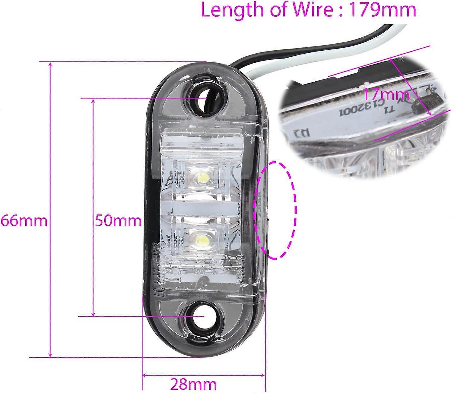 4pcs IP65 Oval LED Lamps Side Marker Lights 12V/24V Front Rear Lights ...