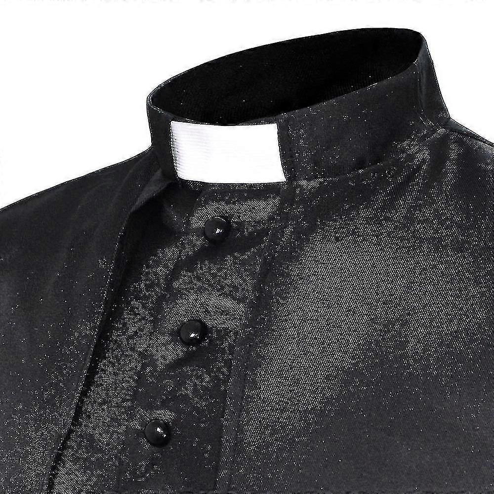 Solid Pastor Cos Costume Halloween Priest Medieval Retro Cosplay ...