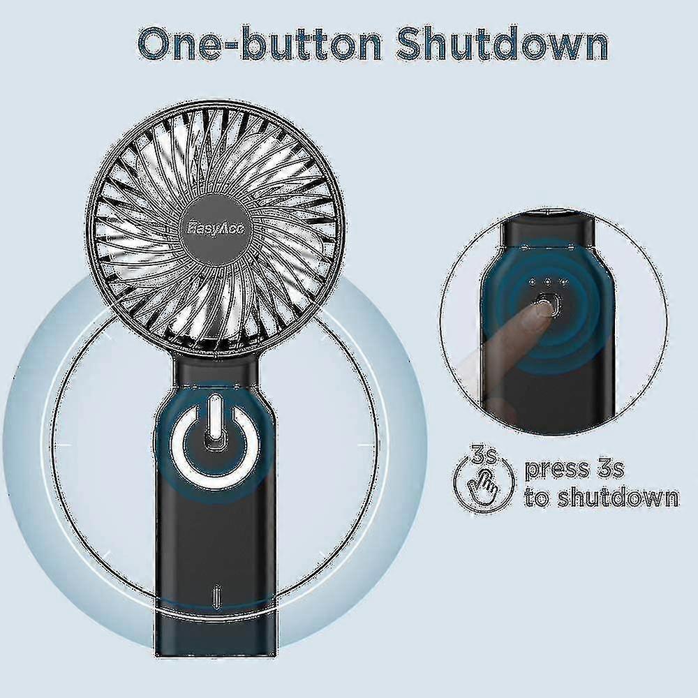 Easyacc Mini Fan Usb Rechargeable 4 Speeds Strong Winds Portable Fan ...