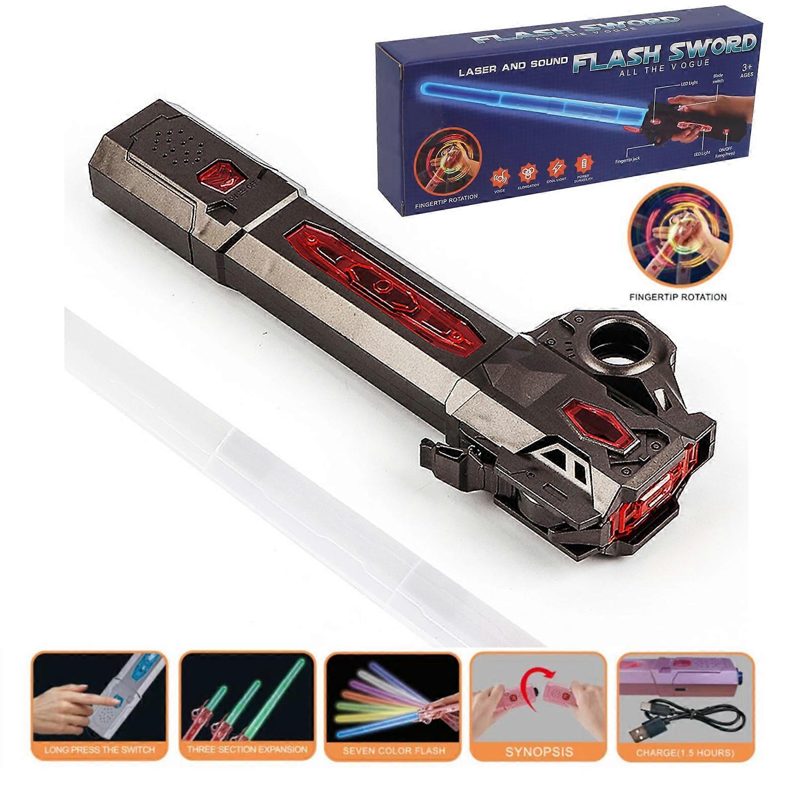 LED Light Up Saber for Kids & Adults, RGB 7 Colors, Halloween Cosplay ...