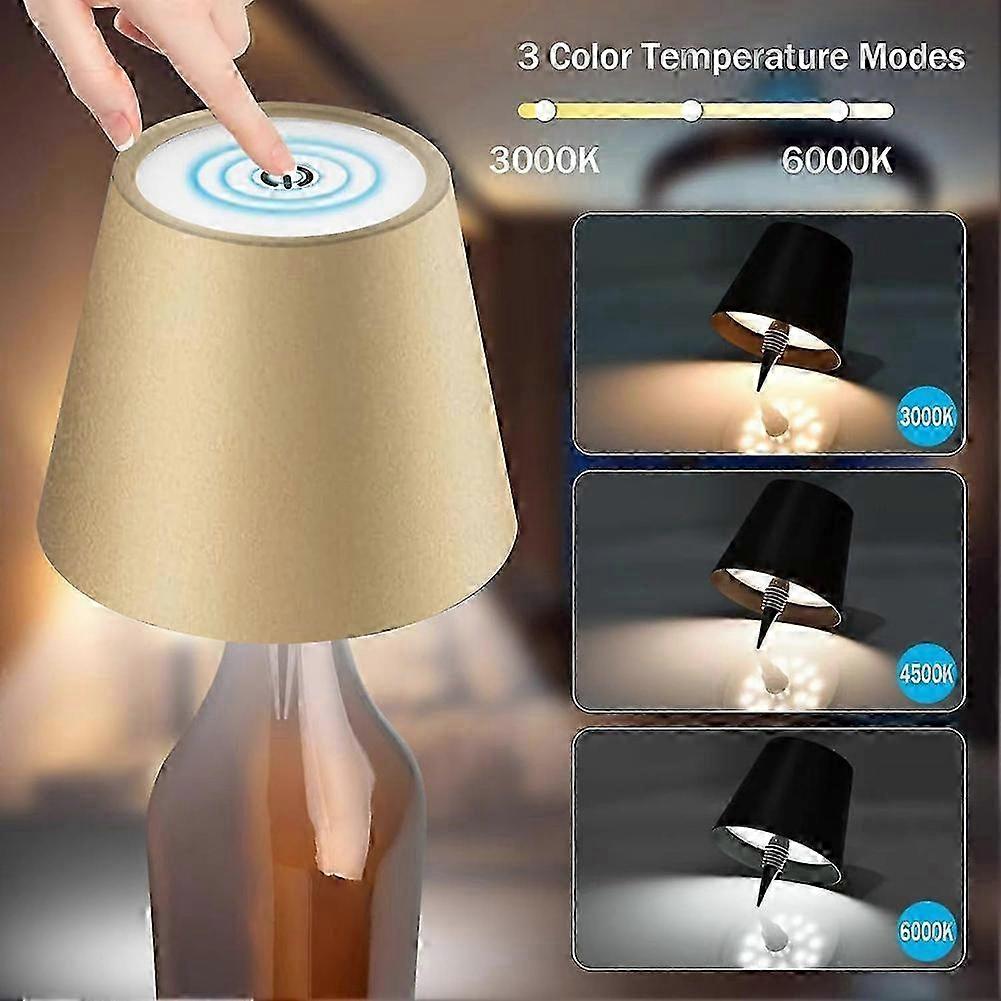Touch Dimmable LED Bottle Lamp Wireless Bottle Lamp - Rechargeable LED ...