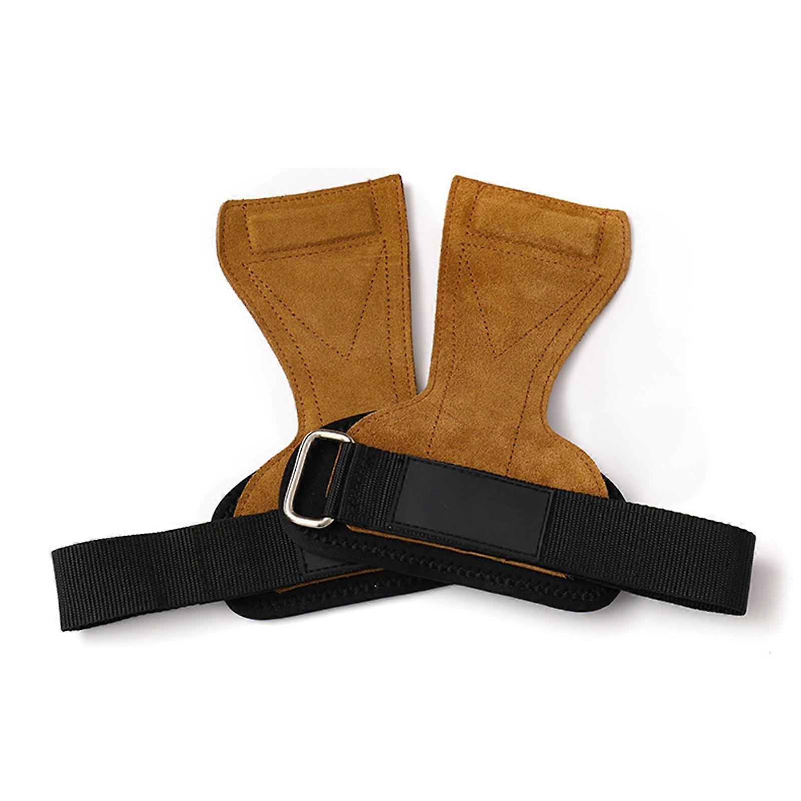 2 Pack Brown Leather Gym Wrist Support Straps for Bodybuilding | Fruugo UK