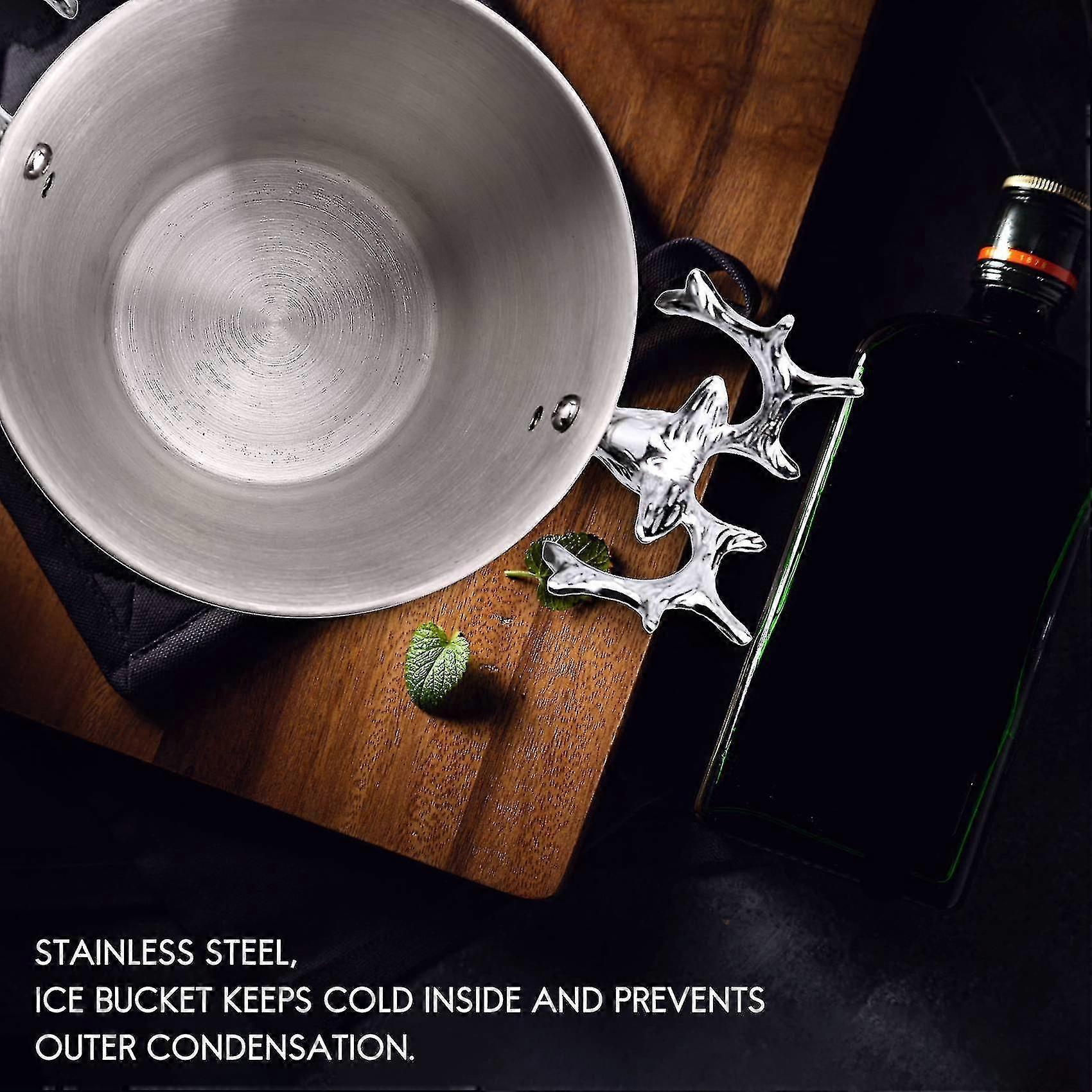 Stainless Steel Ice Buckets,deer Head Handle,insulated Ice Bucket,wine ...