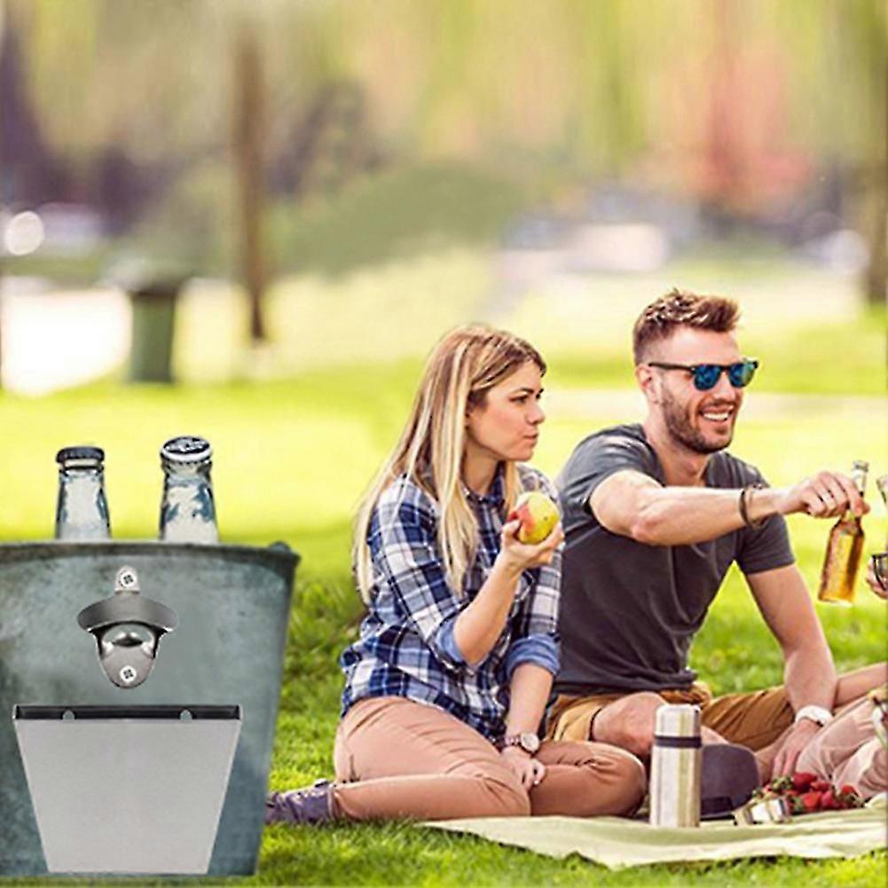 Stainless Steel Bottle Opener Wall Mounted Beer Cap Catcher Storage ...