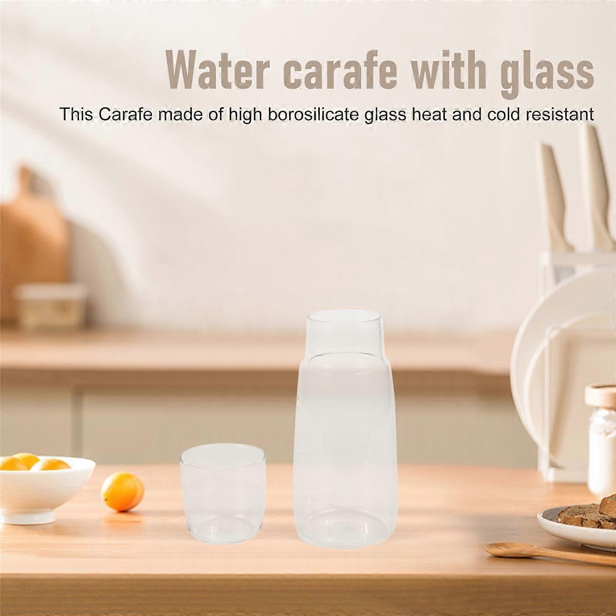 Clear Bedside Water Carafe Set with Tumbler Glass for Bedroom ...
