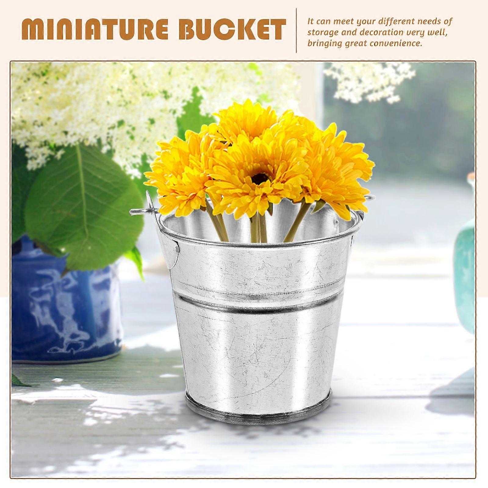 6Pcs Mini Metal Buckets with Handles Iron Chip Fry Serving Buckets ...