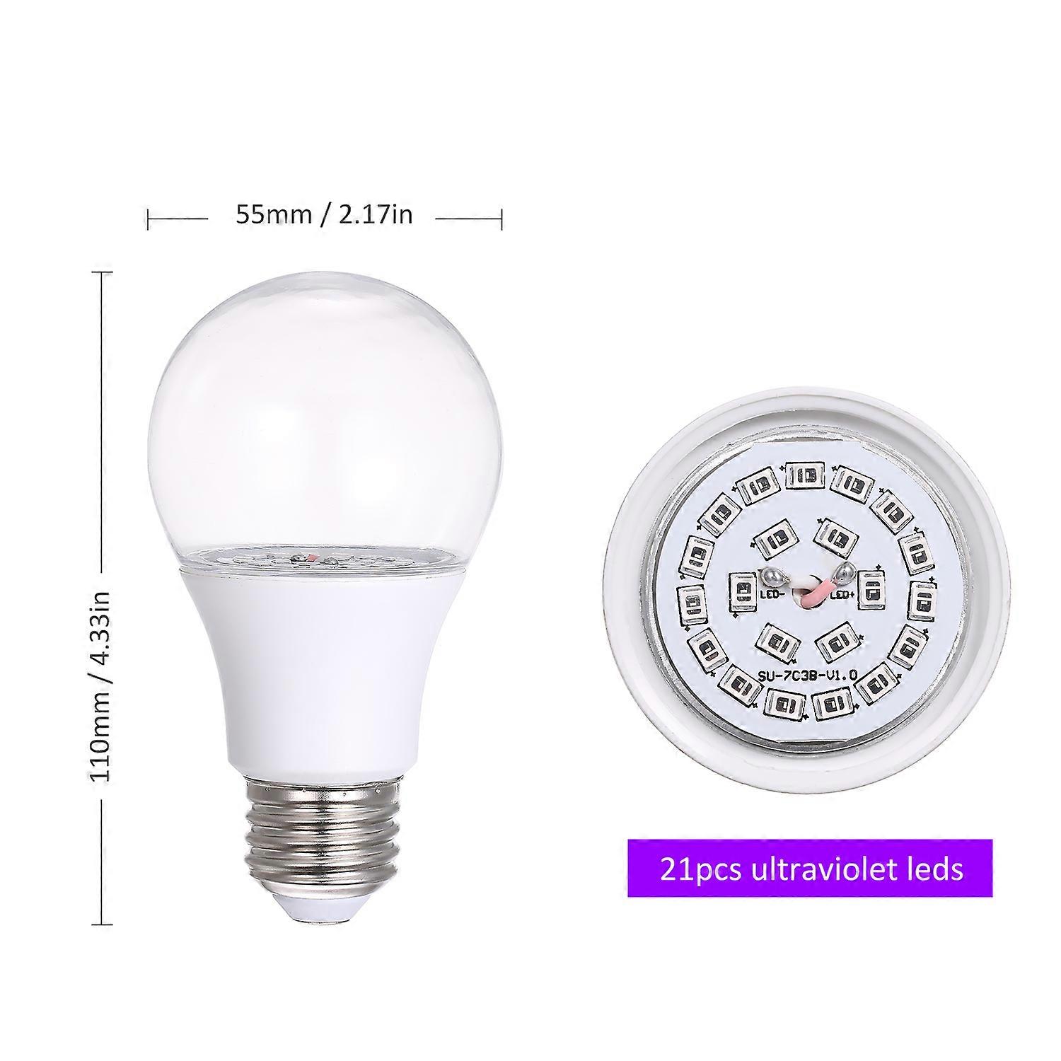 UV Light Bulbs 7W 100-240V E26 21 LEDs Energy-Efficient Durable Design ...