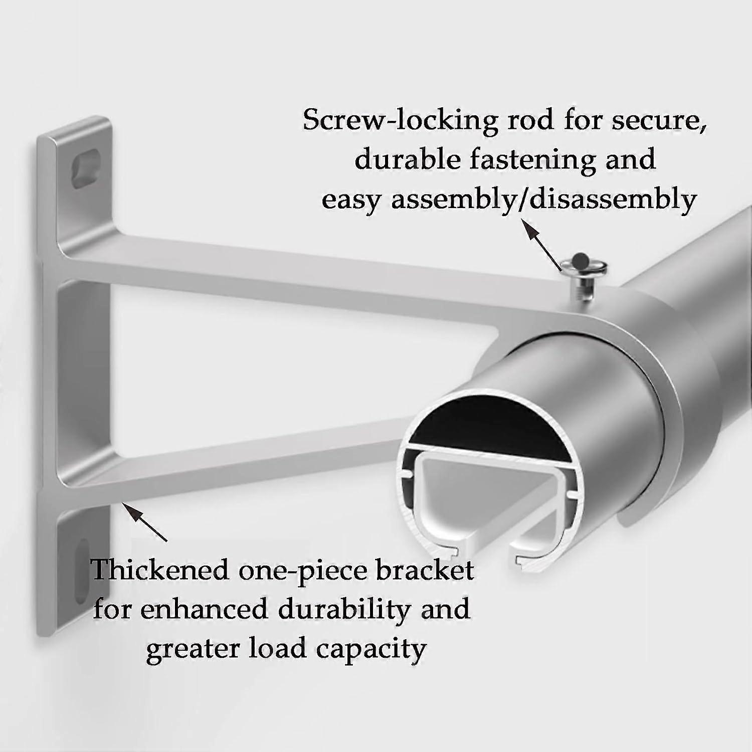 Heavy Duty Curtain Rod Single Track Wall Mount for Living Room Bedroom ...