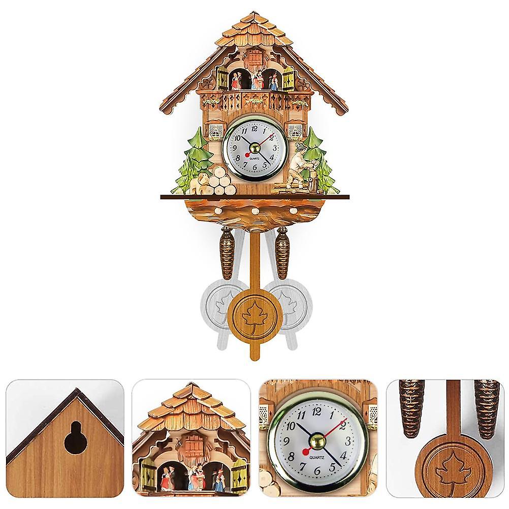 Cuckoo Clock Antique Wooden Cuckoo Birdhouse Wall Clock Home Decor ...