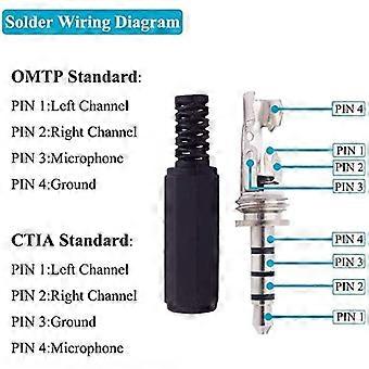 12 x Solder 3.5mm Jack Connector, 1/8" TRRS 4 Pole, Solder Audio ...