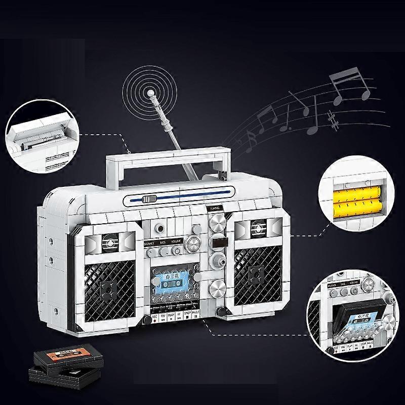 XIANRENGE Creative Retro Gramophone Printer Radio Model Mini Building ...