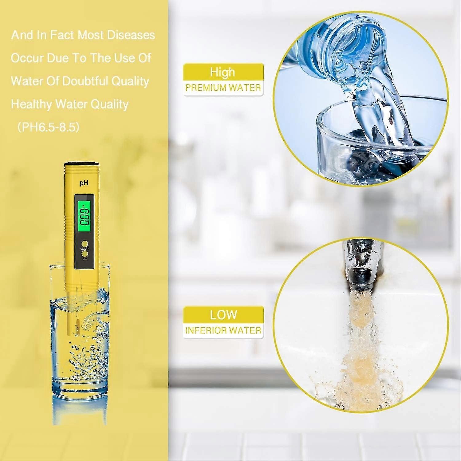 Electronic PH Tester, Digital LCD Water Quality Tester, Auto ...