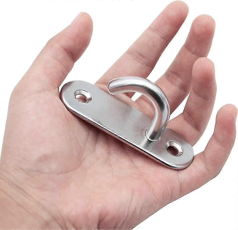 Stainless Steel Ceiling Hooks Heavy Duty Oval Open Hooks Pad Eye Plate ...