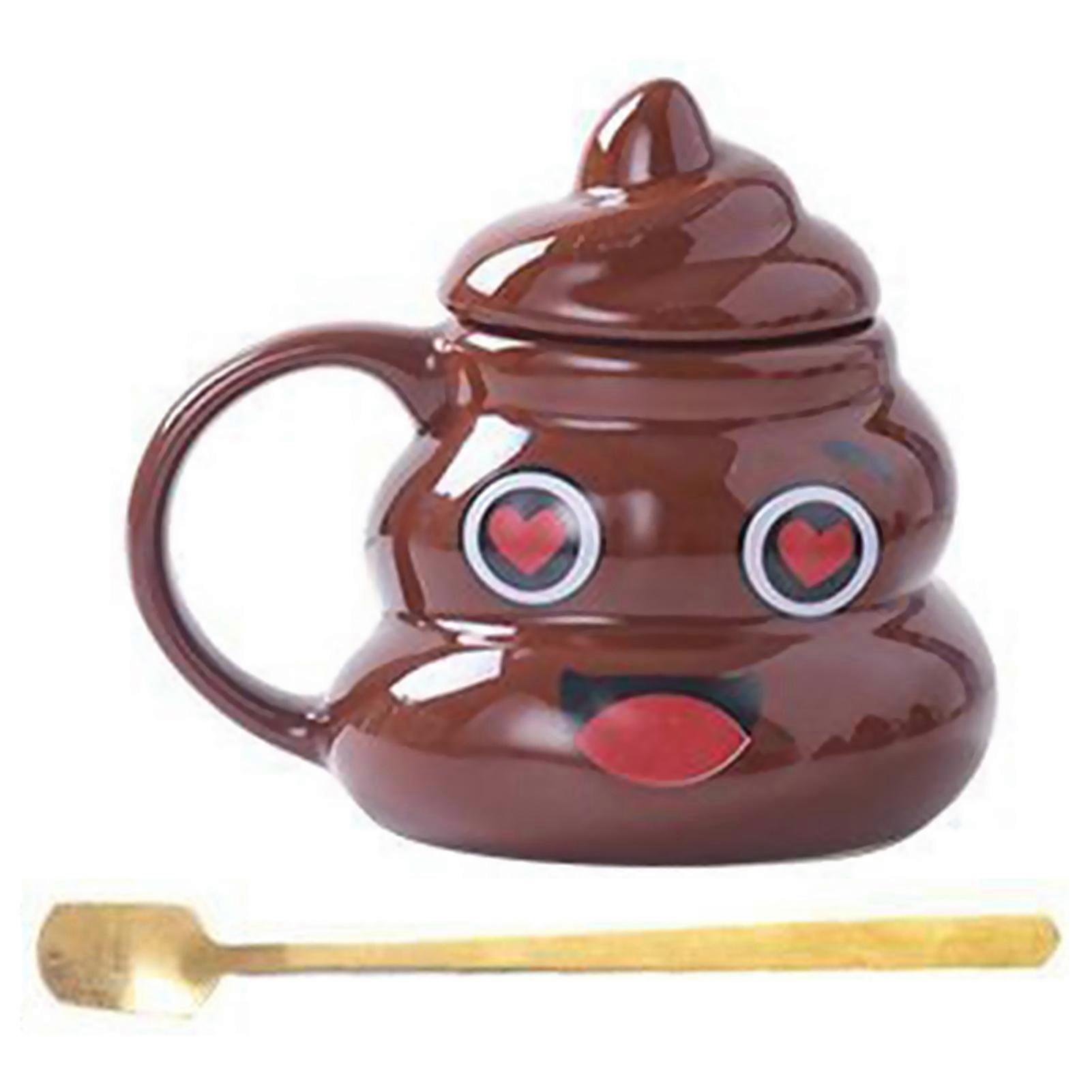 Naughty Prank Poop Ceramics Mug Multi-Purpose Water Drinking Cup for ...