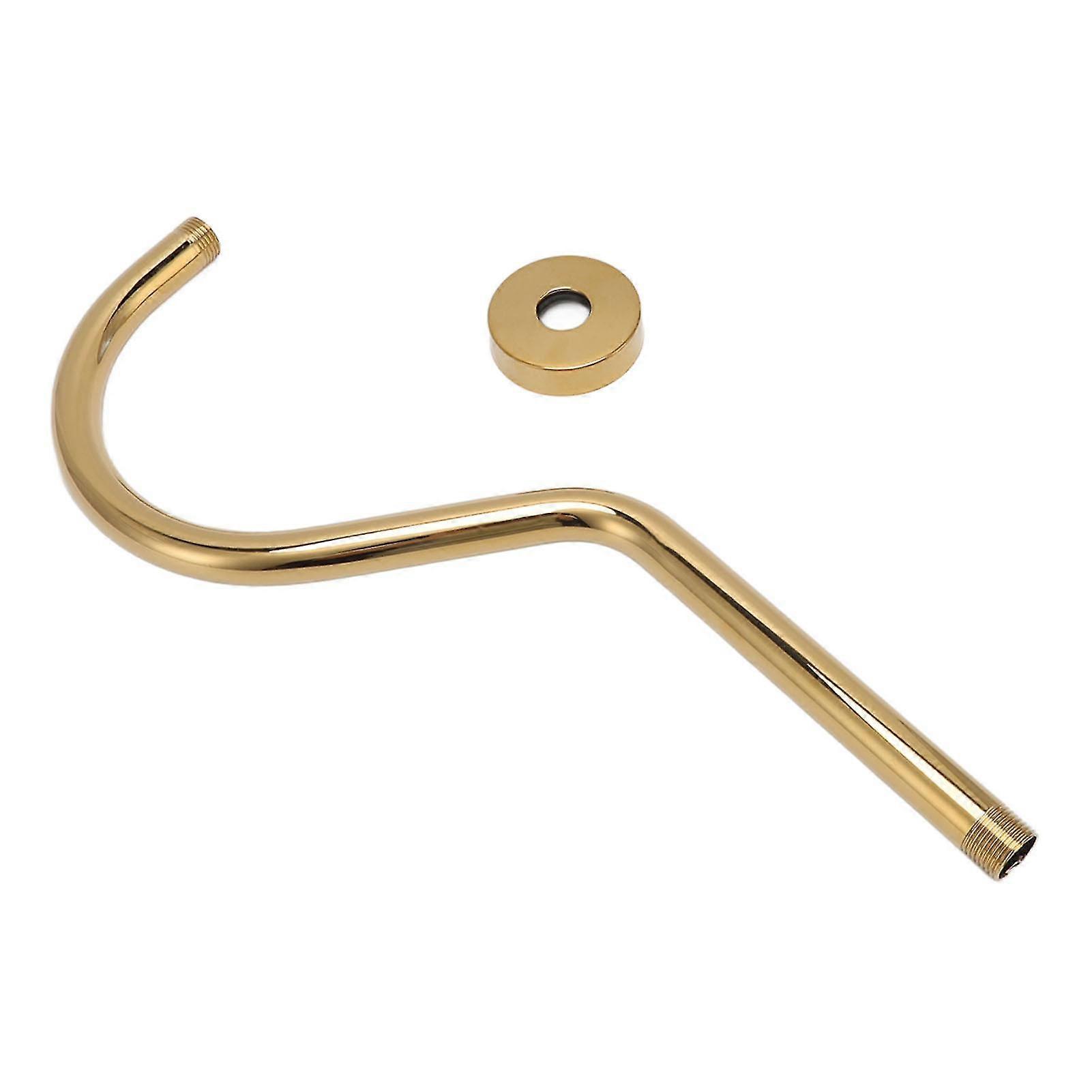 Npt Shower Head Extension Arm Brushed Gold S Shaped Gooseneck Stainless ...
