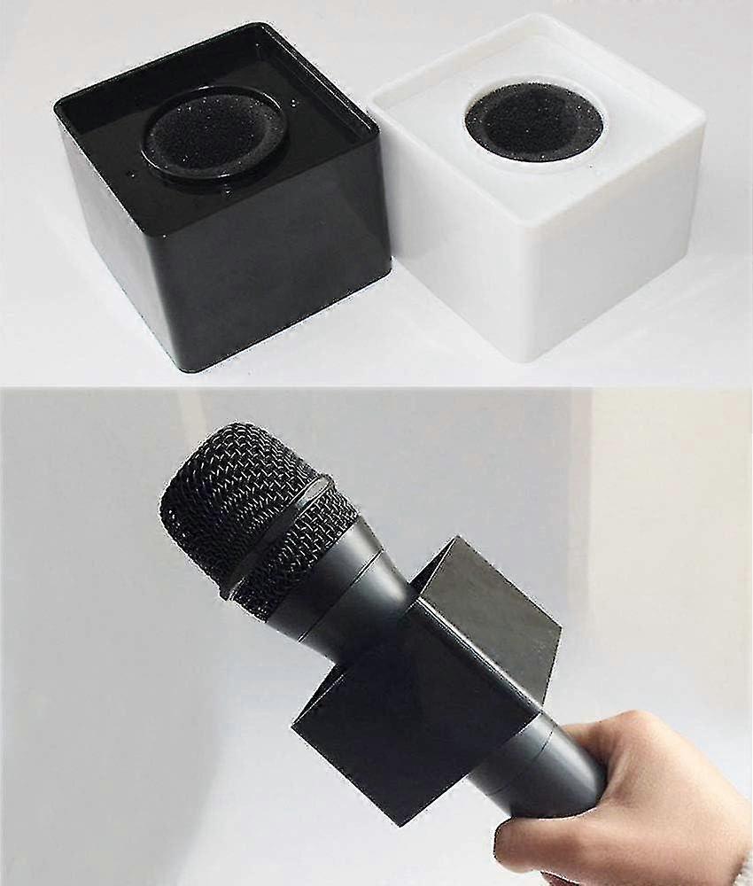 2 Pieces Portable Square Cube Shaped Interview Mic Microphone Flag ...