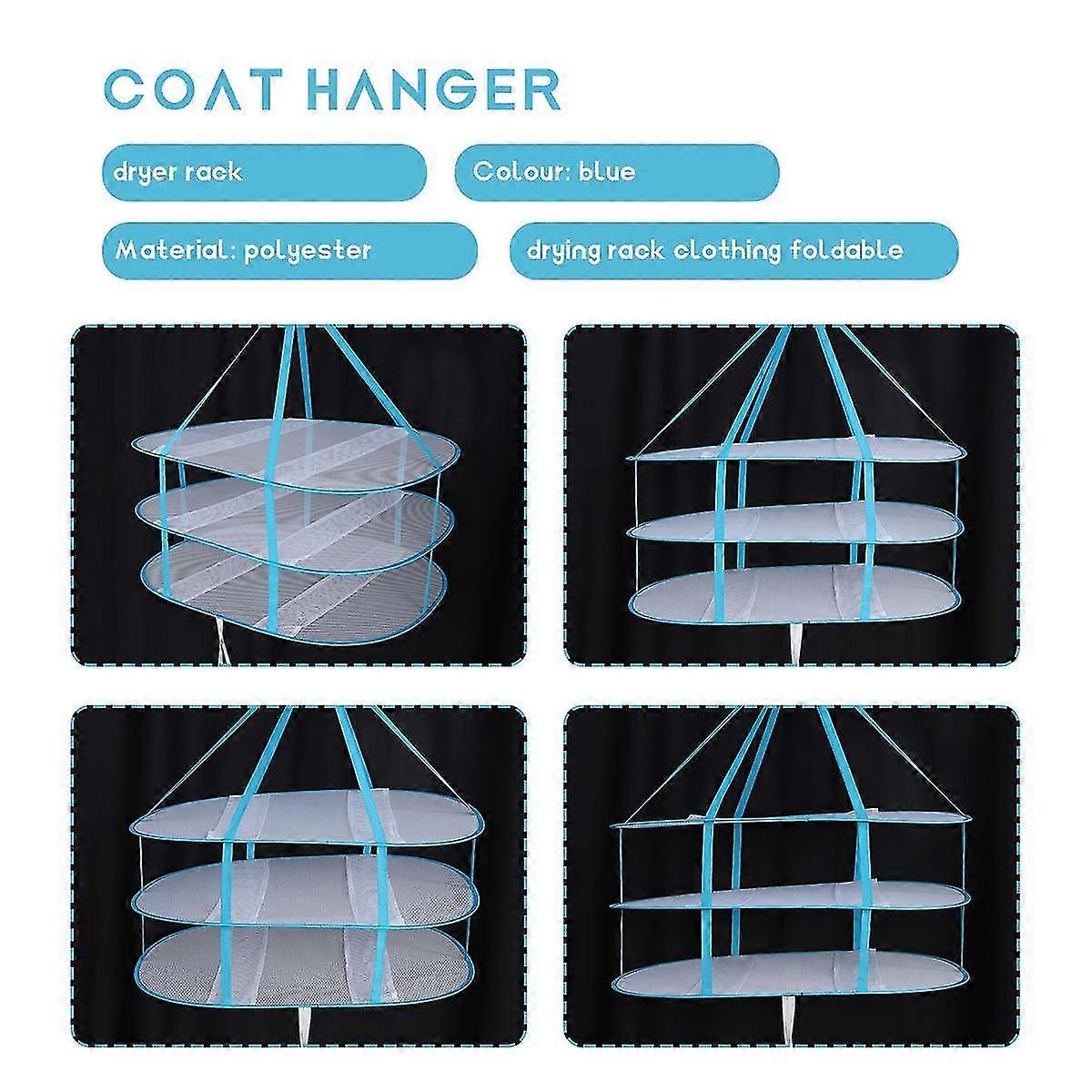 3-tier Portable Mesh Clothes Hanging Dryer, Foldable Sweater Drying ...