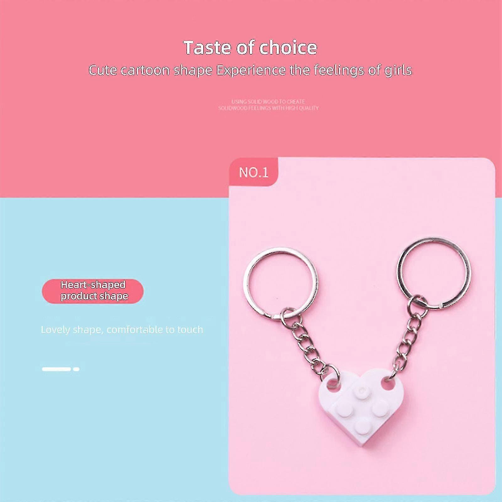 Beculerty Brand New 2 Piece Heart Keyring/Keychain Made of LEGO Bricks ...