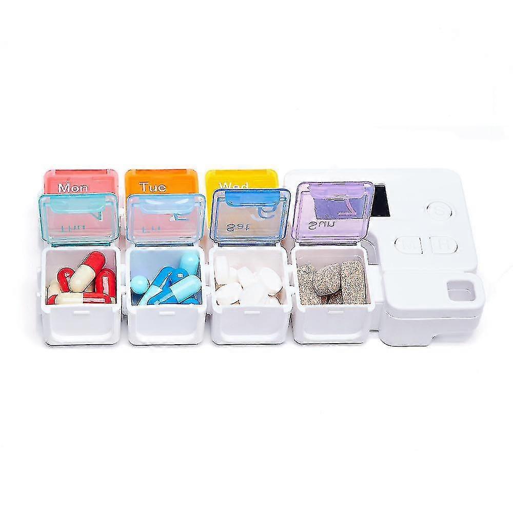 Electronic Pill Boxes Alarm 7 Compartments Automated Medication ...