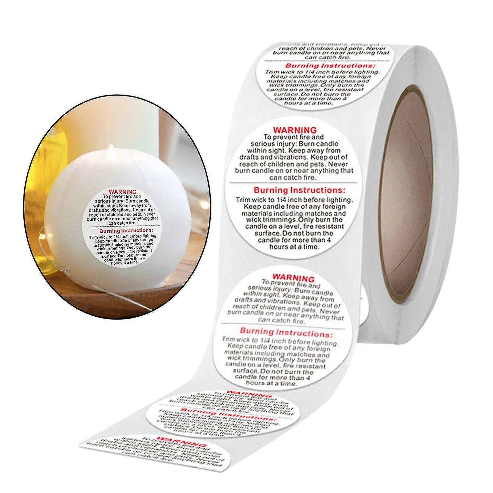 Candle Warning Labels 500 Pcs, Candle Warning Sticker, Candle Safety ...