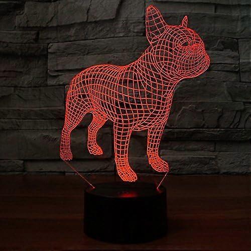 3D French Bulldog Dog Night Light Touch Table Desk Optical Illusion ...