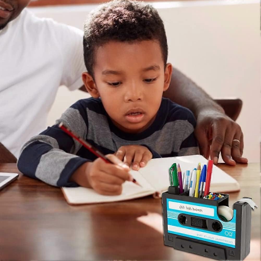 Creative Adhesive Tape Pen Holder Case | Retro Cassette Tape Dispenser Vase Brush Pot - 80's ...