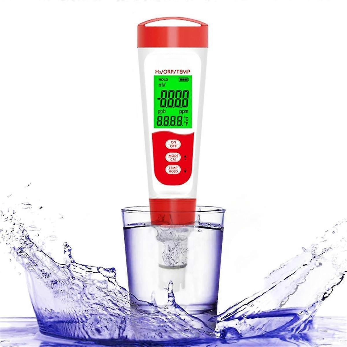 Hydrogen Water Bottle Test Meter, 3 in 1 H2/ORP/Temp Digital Hydrogen ...