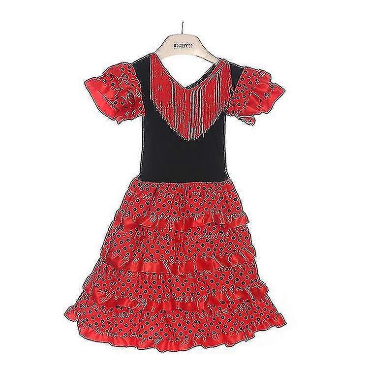 Girls Dress Beautiful Spanish Flamenco Dancer Costume Childrens April ...