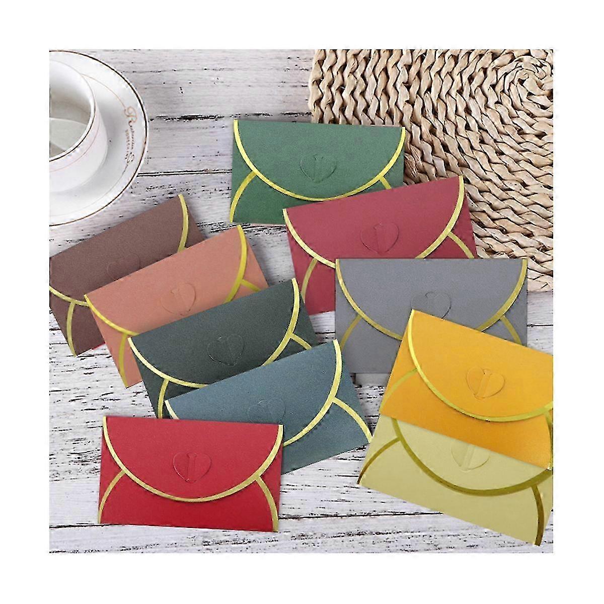 50Pcs Gift Card Envelopes with Love Buckle Envelopes with Gold Border ...