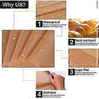 100 Sheets 20*30cm Brown Pre-Cut Baking Parchment Paper Sheets for ...