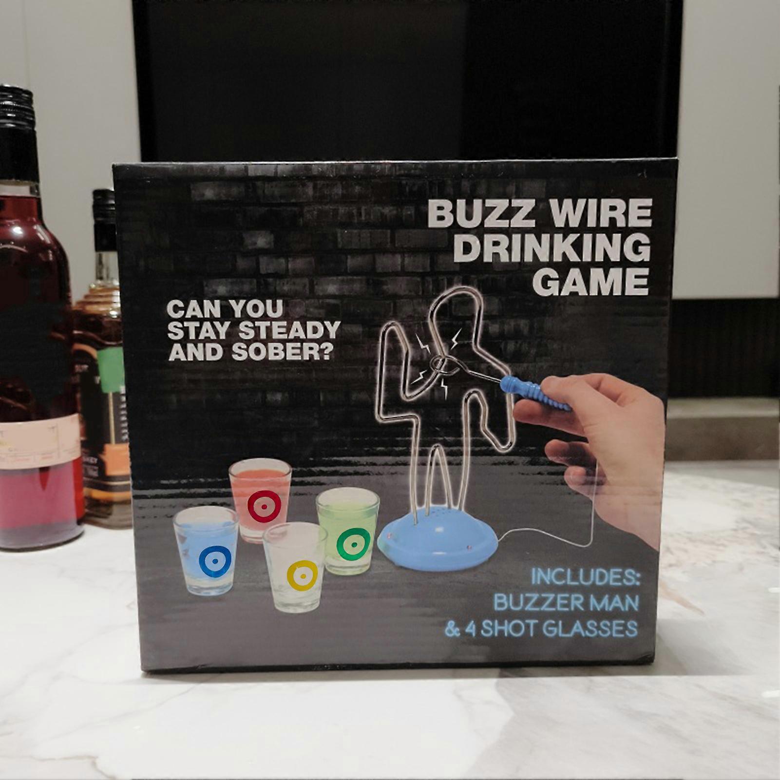 Buzz Wire Drinking Game Toy Kit with 4 Shot Glasses Funny Bachelorette ...