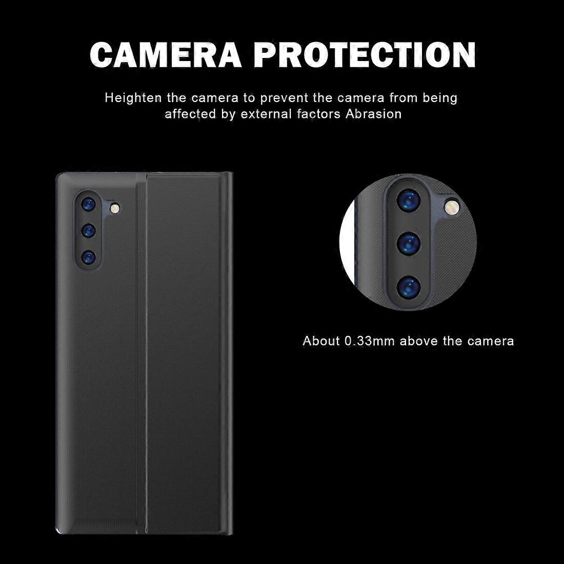 For Galaxy Note 10 PlusPlain Texture Cloth Attraction Flip Holder ...