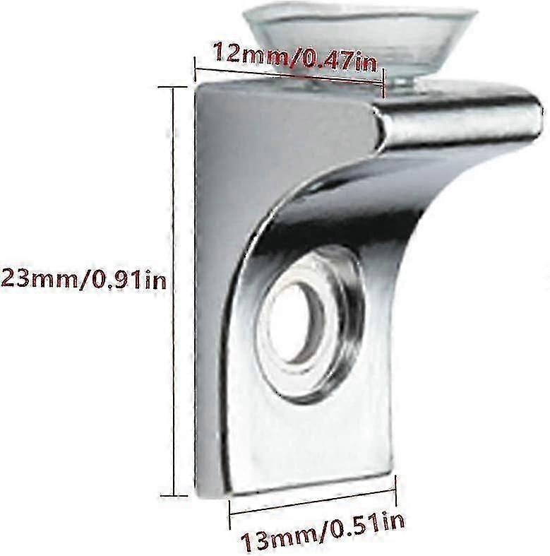 Glass Shelf Bracket, 12 Pcs Zinc Alloy Polished Chrome Right Angle ...