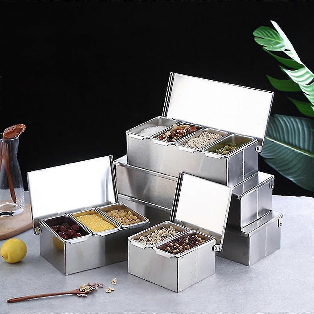 Stainless Steel Seasoning Box Restaurant Chef Seasoning Box with Lid ...