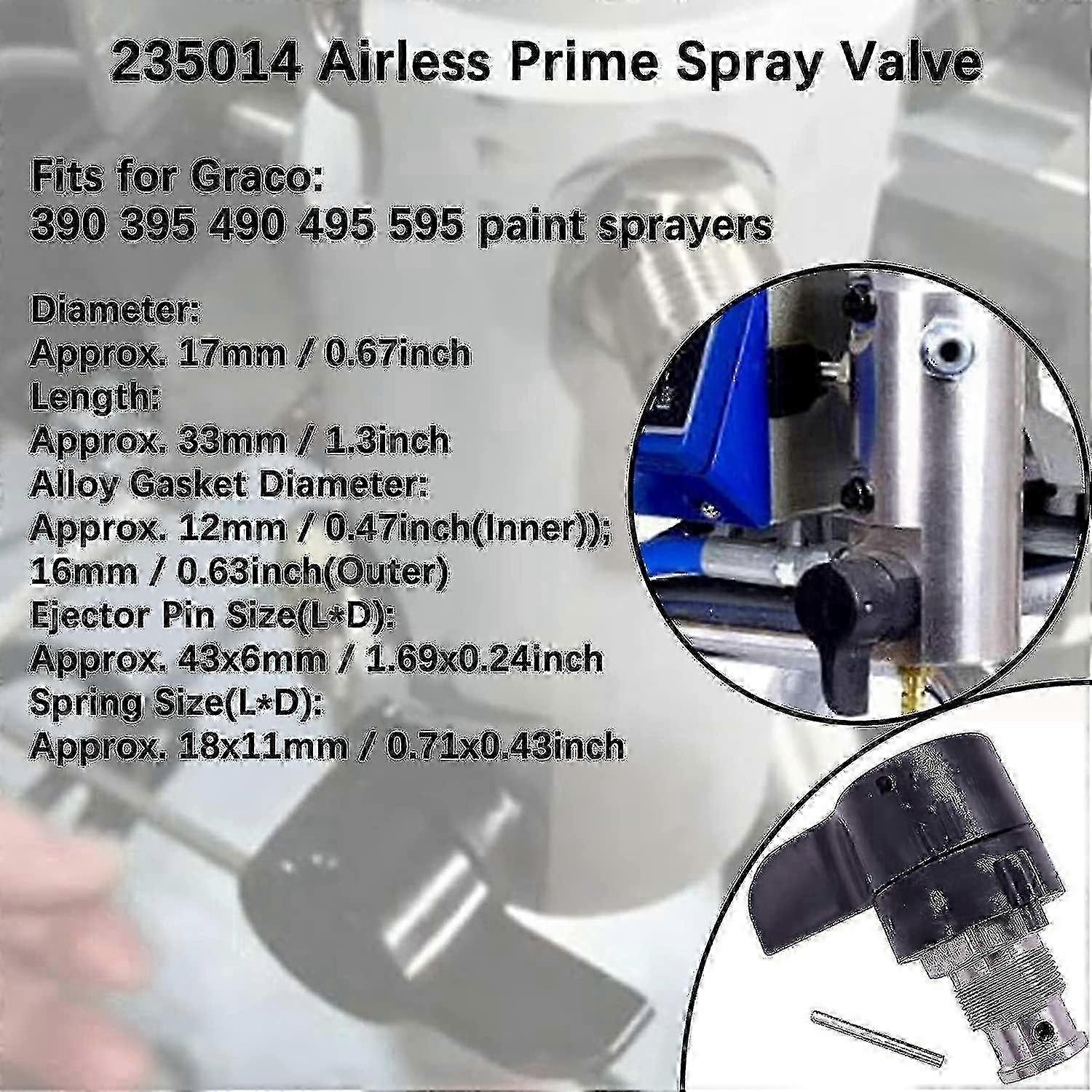 Graco 390 395 490 495 595 Airless Prime Spray Valve Drain Valve ...