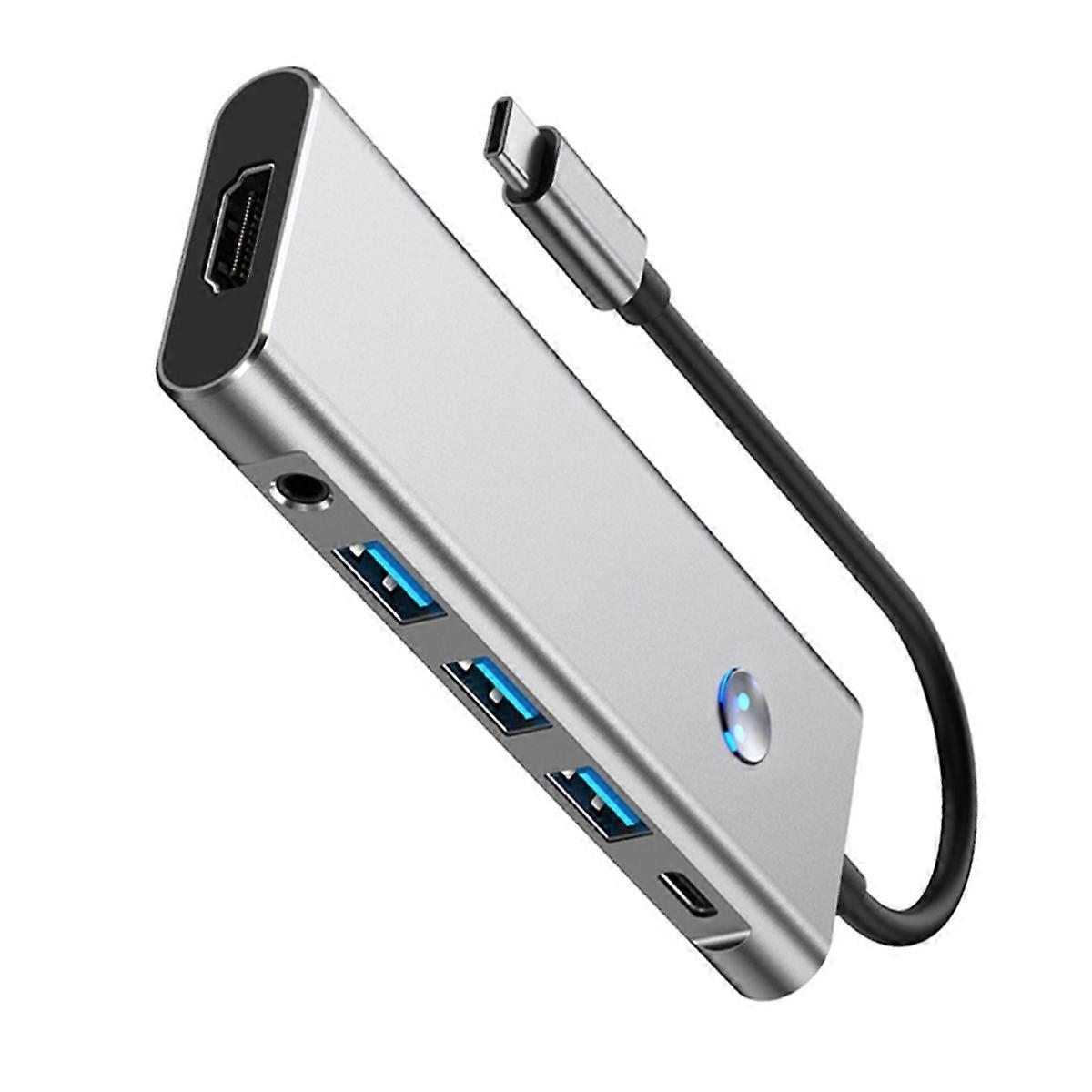 USB Docking Station with Power Supply Type-C One-Click Screen Off for ...