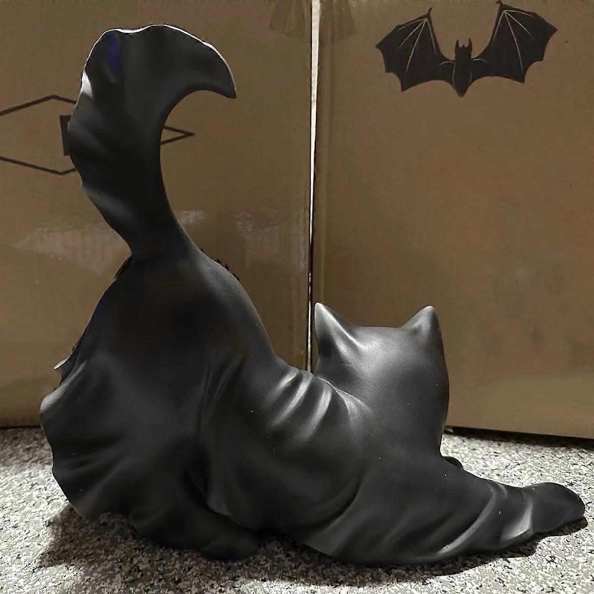 Halloween Ghost Cat Figure, Ghost Black Cat Halloween Ornaments, Cute ...