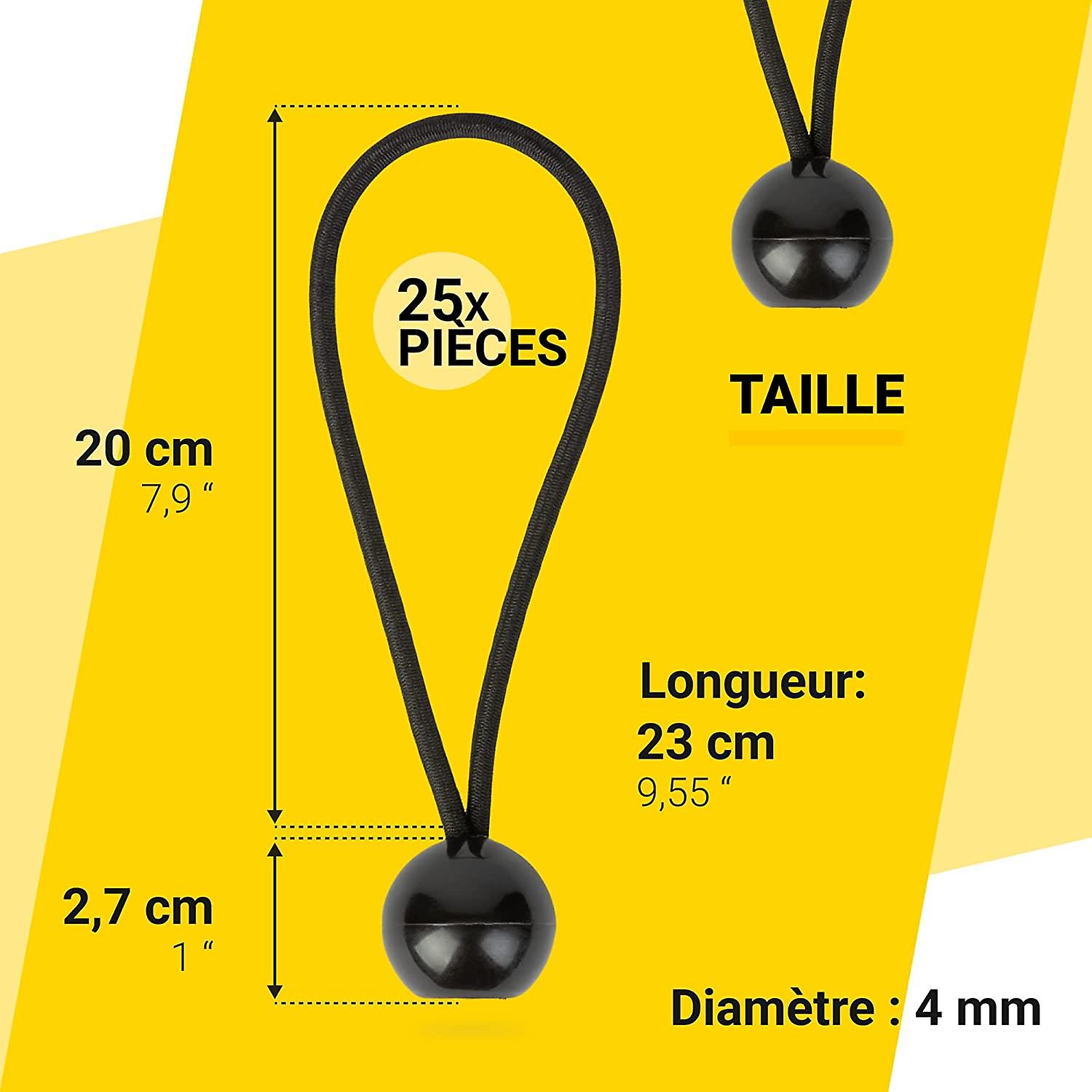 Pxcl Bungee Cords With Balls - 25 X 23cm Pack Universal Bungee Cords ...
