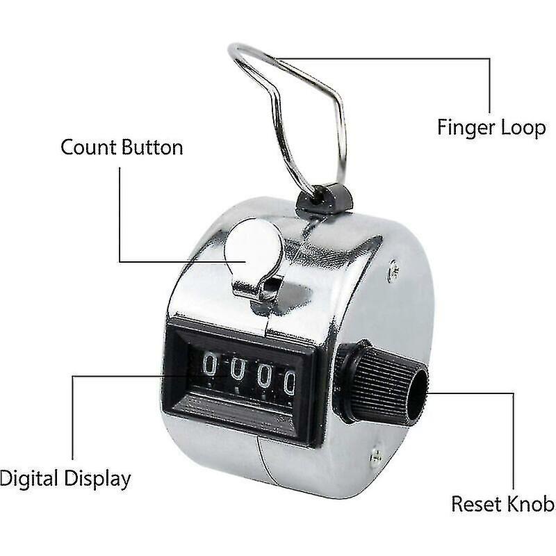 Set Of 6 Manual 4 Digit Mechanical Hand Ring Counters With Click ...