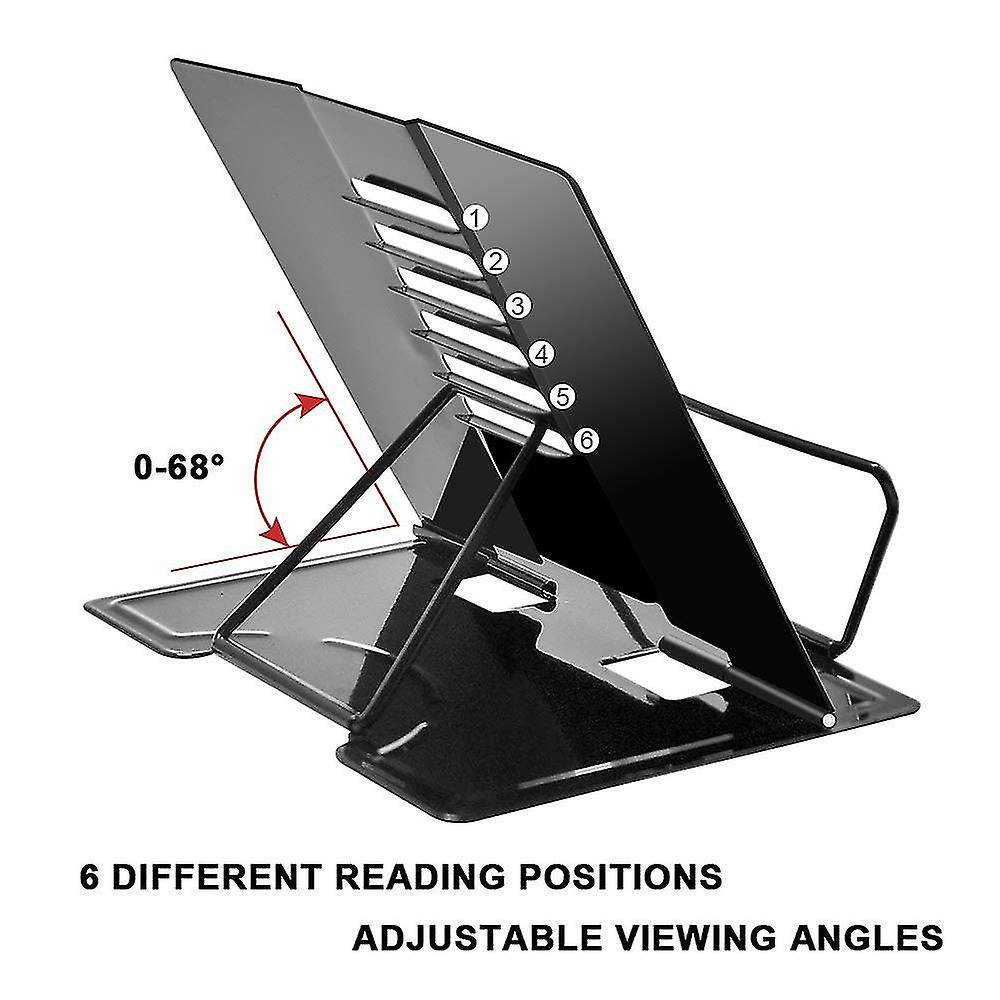 Book Stand, Cookbook Holder With 6 Adjustable Angles And Paper Page ...