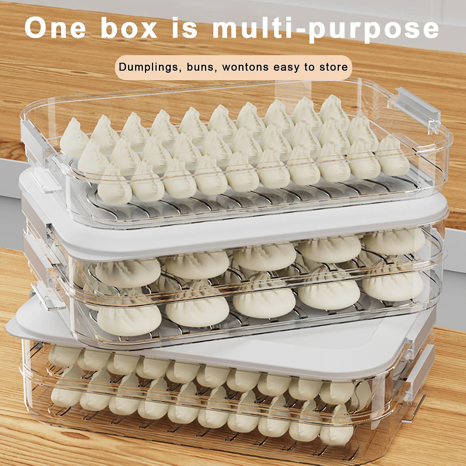 Dumpling Box Storage Container with Handle Food Grade BPA Free Non ...