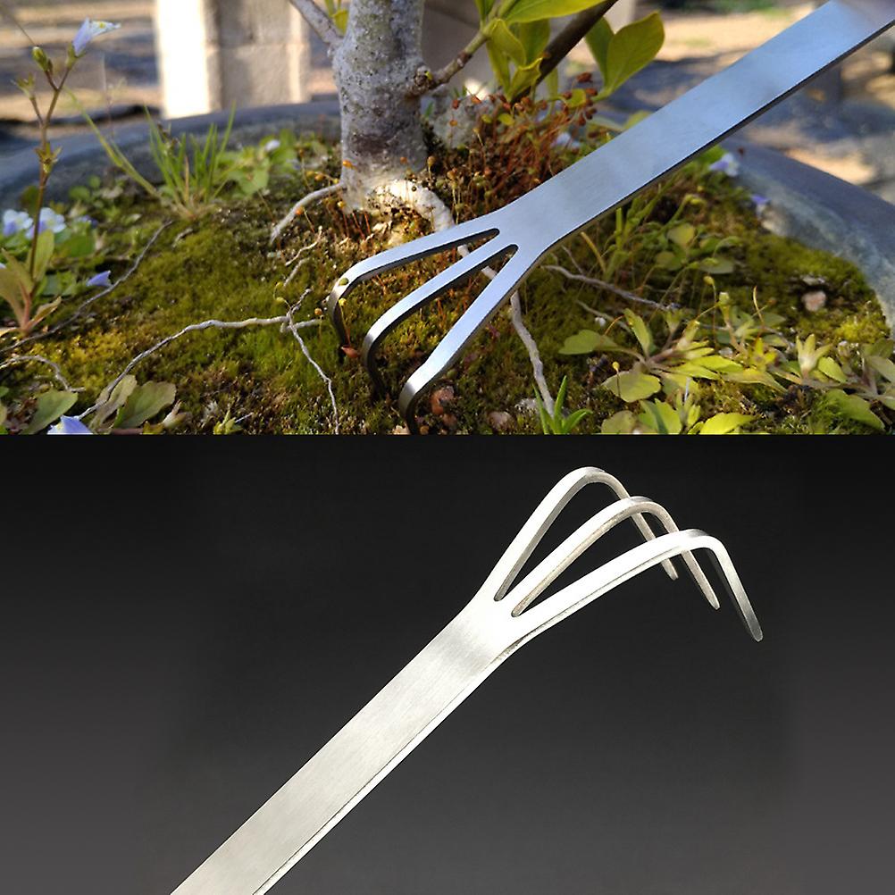 3 Tines Plants Rake Stainless Steel Gardening Rake with Ergonomic ...