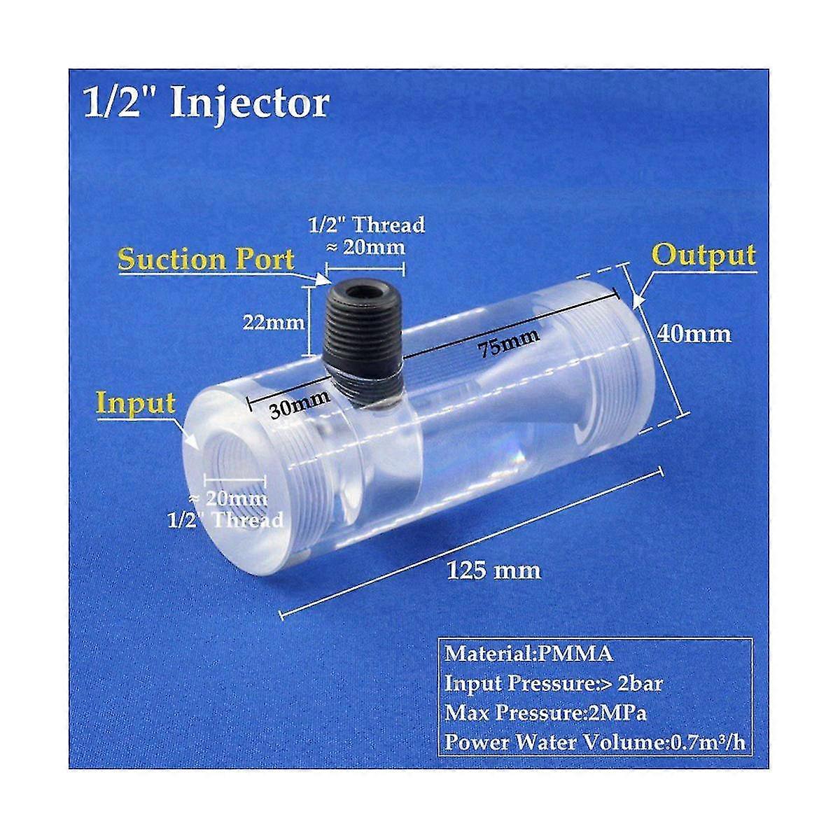 Transparent Pmma Acrylic Water Injector Irrigation System Venturi ...