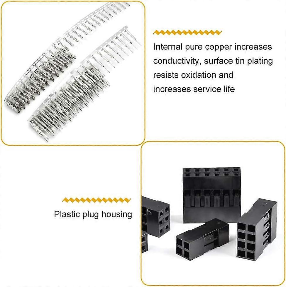 620 PCS DuPont Connector Kit 2.54mm Pitch JST SM 1 2 3 4 5 6 Pin Crimp ...