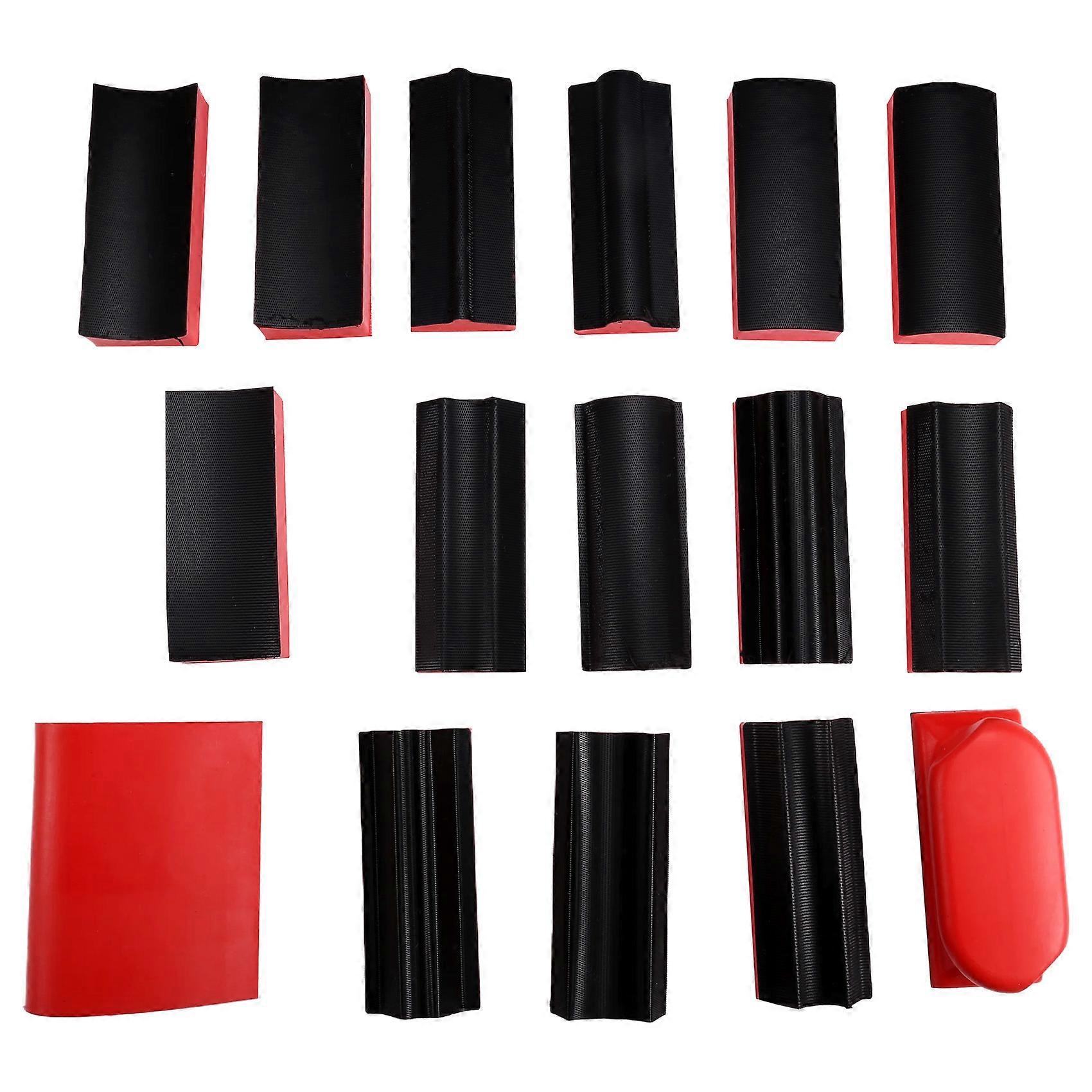 Hand Sanding Blocks 16 PCS,Contour Sanding Pads Kit, Hook & Loop ...