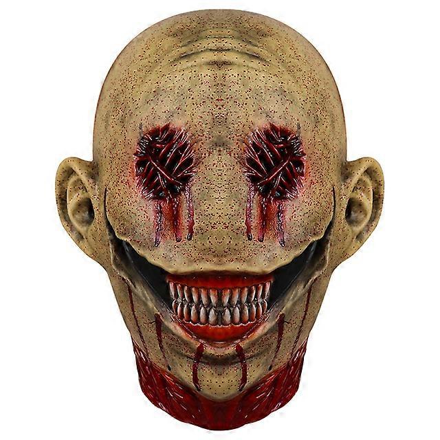 Halloween Bloody Clown Mask Horror Eyeless Smile Bloody Latex Head Suit ...