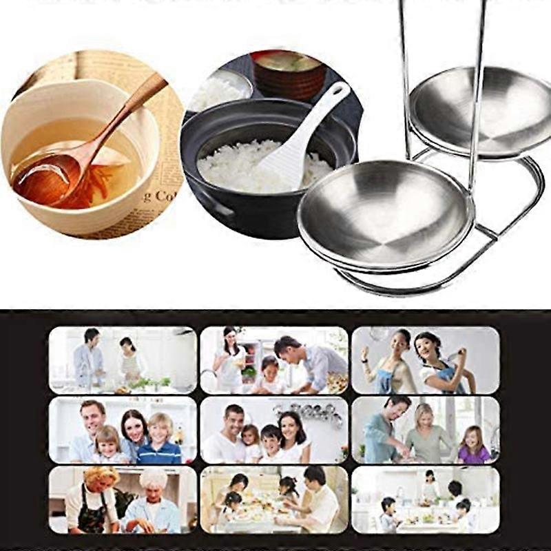 304 Stainless Steel Double Ladles Holder Vertical Spoon Rest Cooking ...