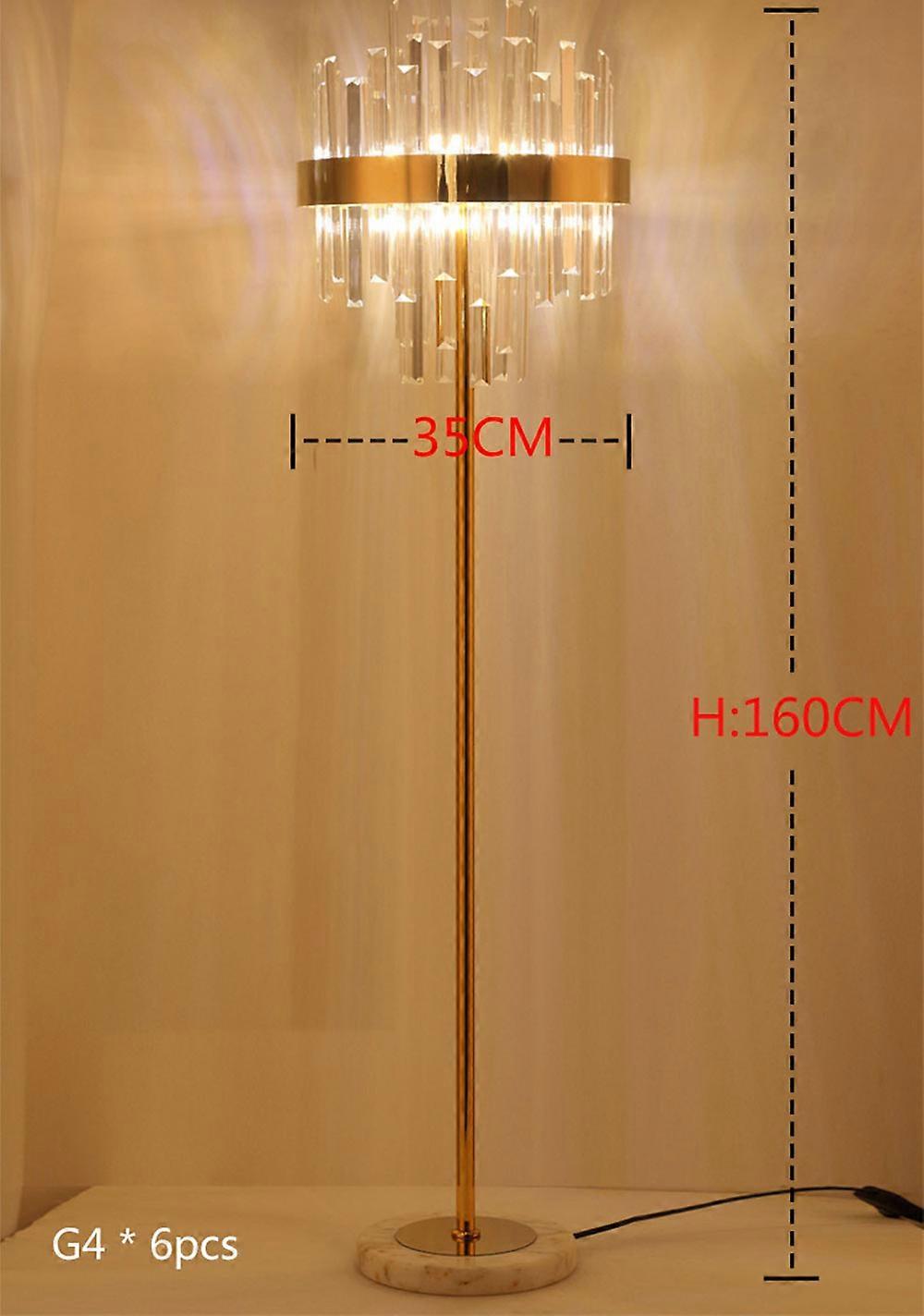 Gold Luxury Modern Crystal Floor Lamp Bedroom Indoor Home Decor Living ...