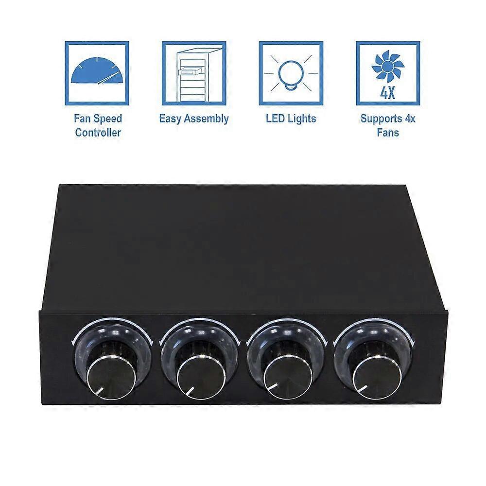 Fan Speed Controller 4 Channel W/ LED Controls Up To 4 Sets Of PC ...