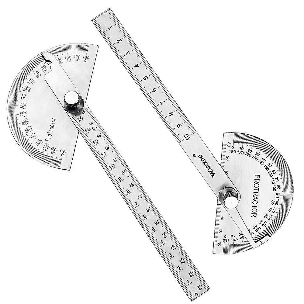 180 Degree Adjustable Protractor Stainless Steel Angle Gauge Round Head ...